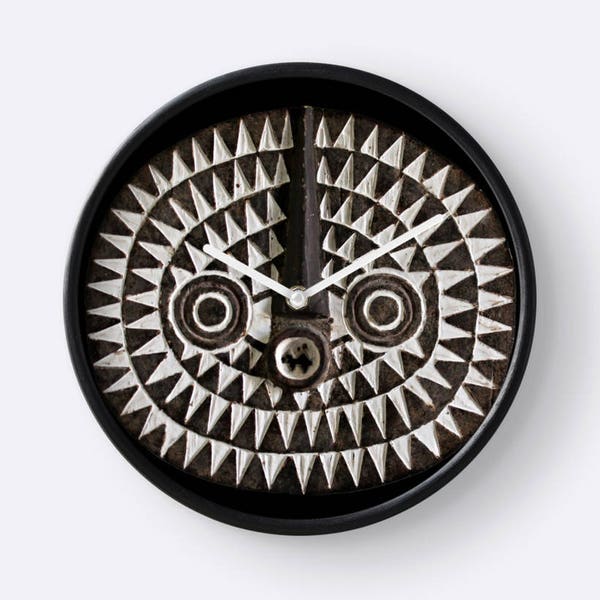 African Mask and Wall Clock - Etsy