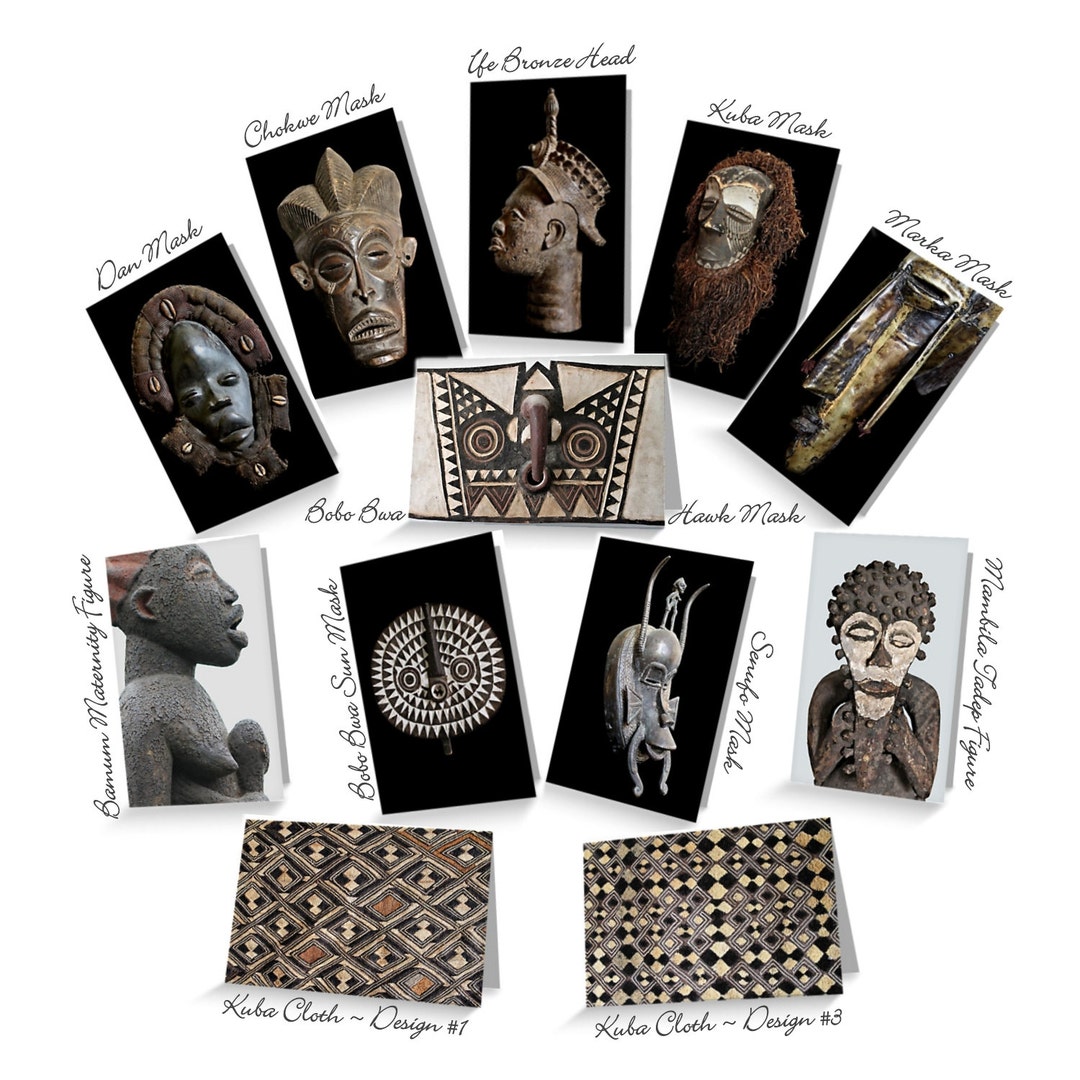 Cards • African Art • Note Cards • Blank Inside • Masks, Sculptures ...