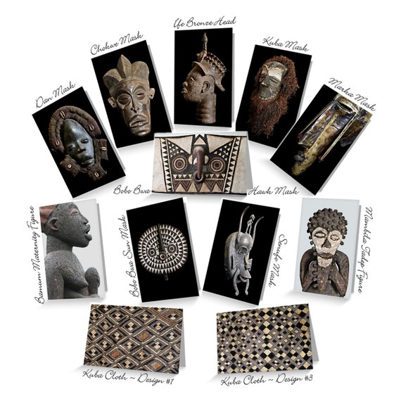 Cards African Art Note Cards Blank Inside Masks - Etsy