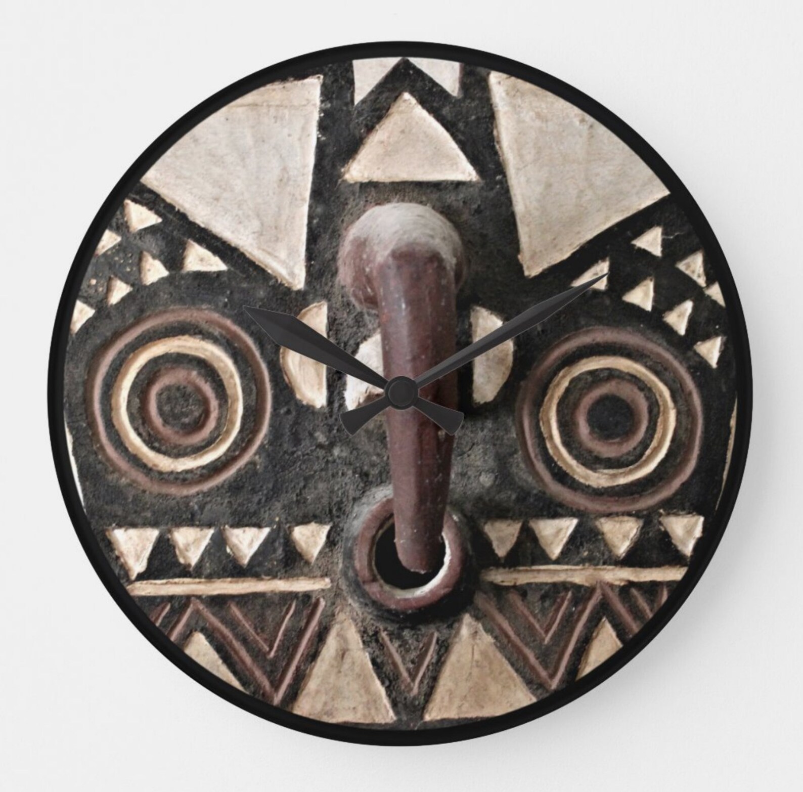Round Wall Clock African Art Featuring Portrait of Bobo - Etsy