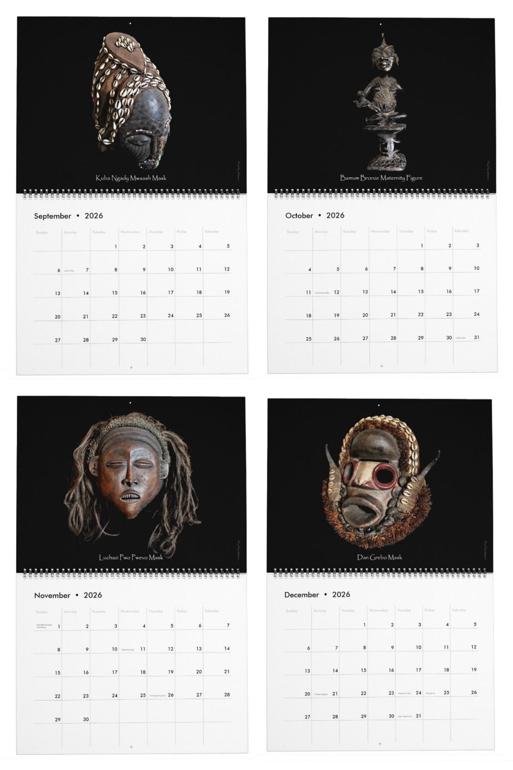 Calendar • African Art • Monthly Wall Calendar for 2026 • Images of ...