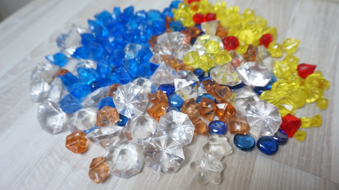 250 Faux Diamond Ice Chips Table Decor Set Lot of Glass Pebble ...