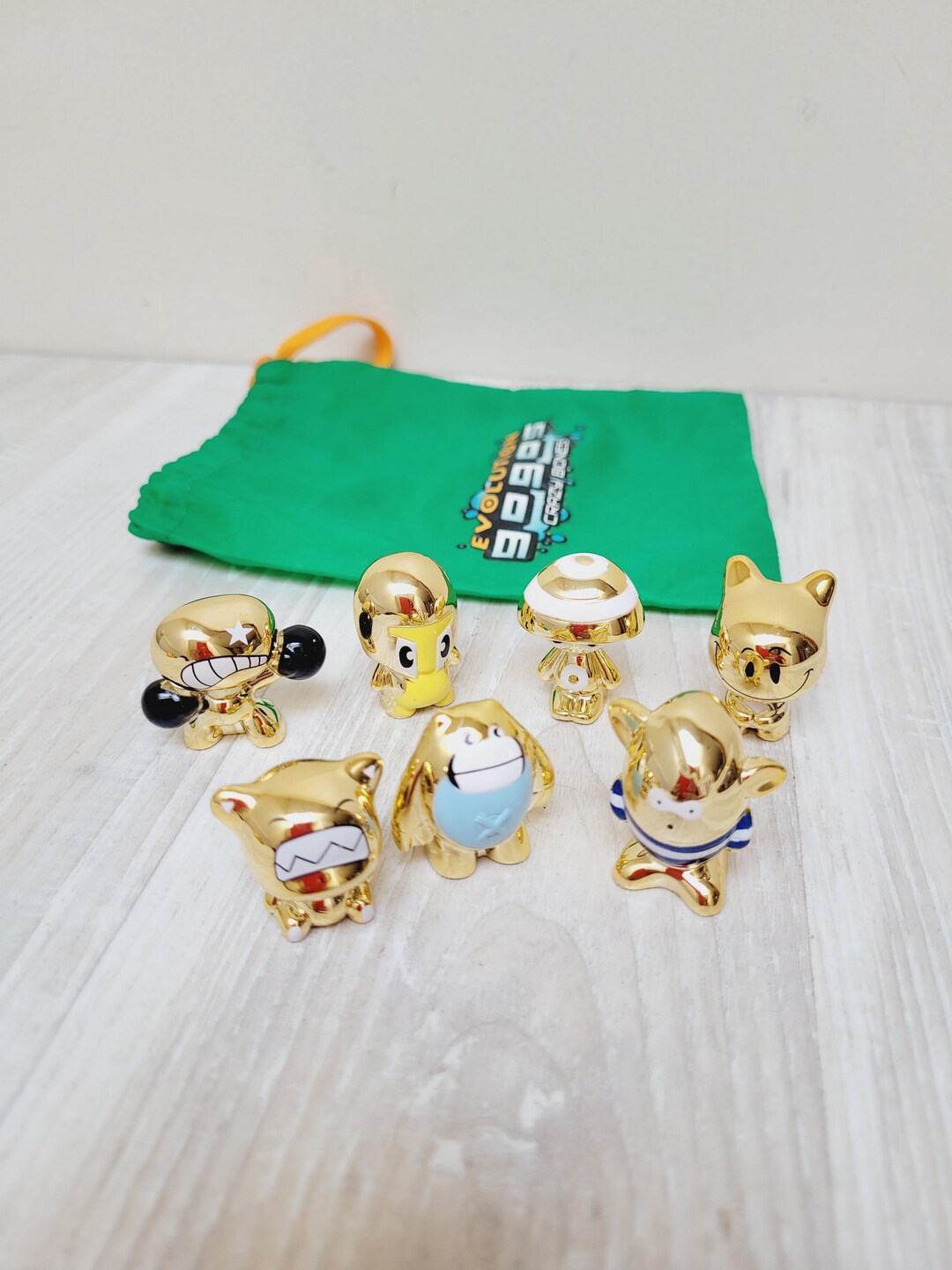 7 Crazy Bones Gogos Gold Series Collection in Bag, Party Supply Mini ...