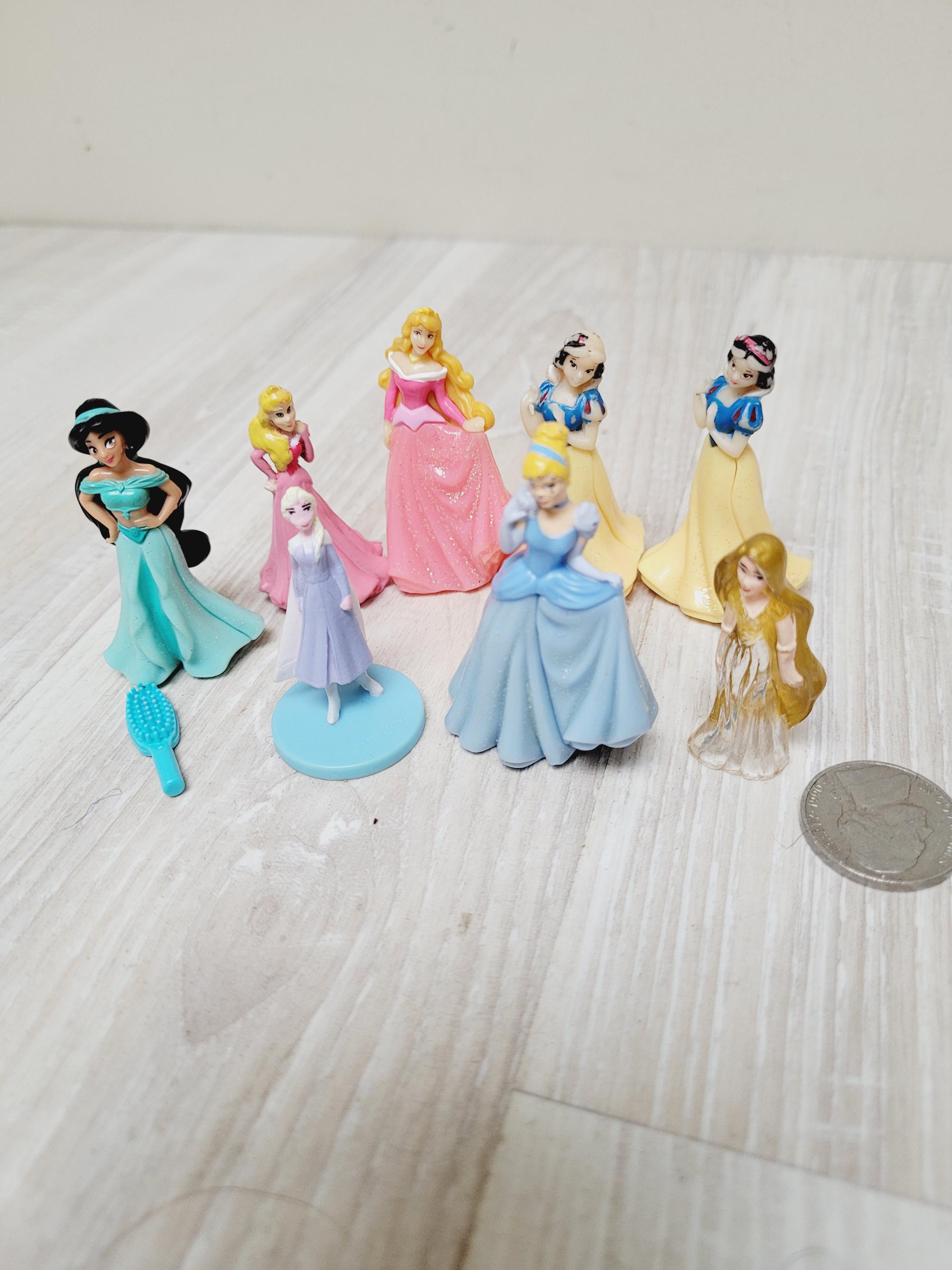 Set of 8 Original Disney Princess Figurine Cinderella Snow White Jasmine Aurora Raspunzel Mini Doll Toy Children Miniature Kinder Joy Etsy Canada