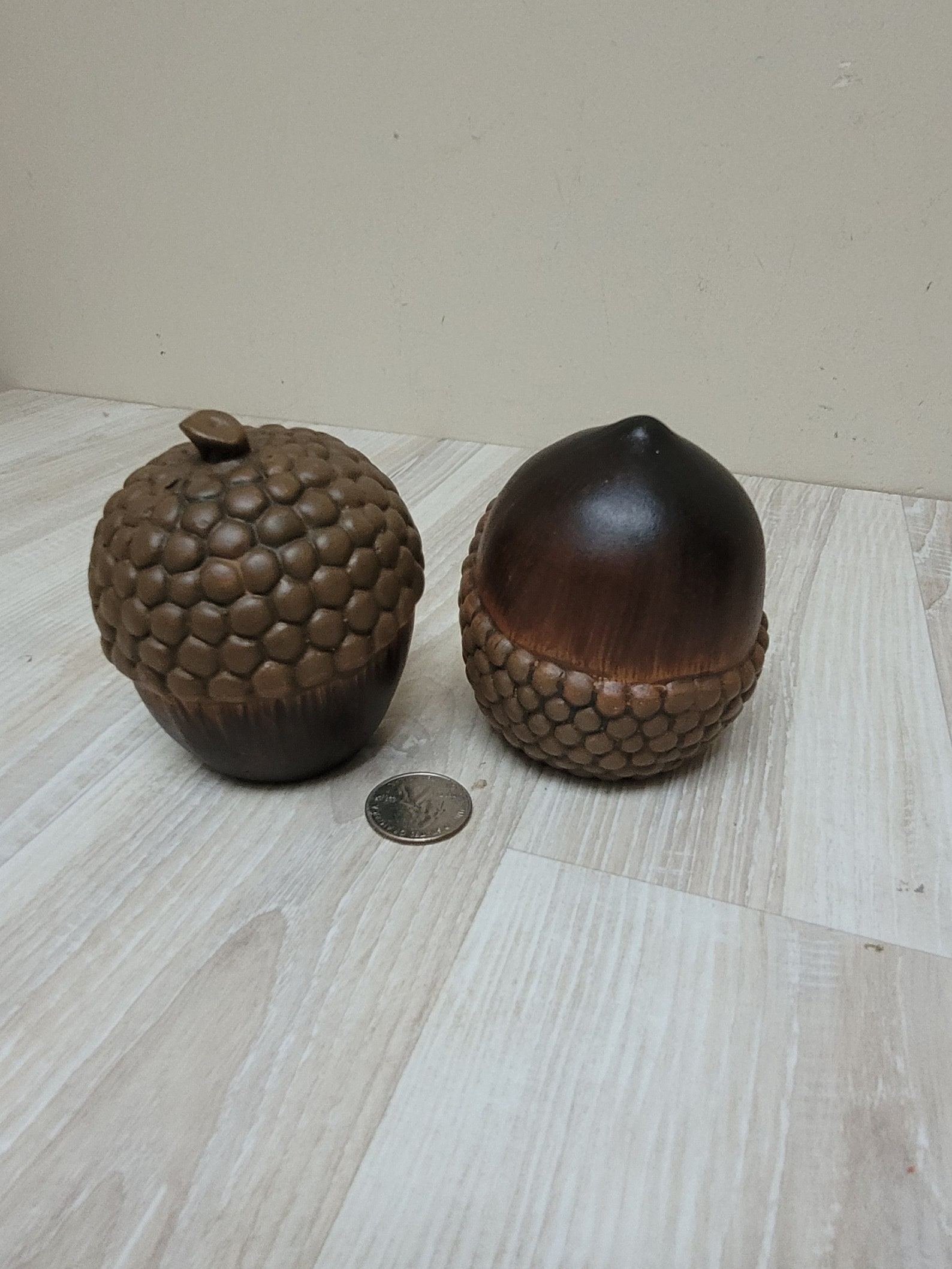 2 Ceramic Acorn Shaped Gnome Figurine, Old Tomte Nisse Figure Christmas ...