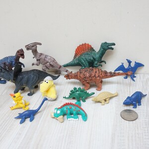 15 Dinosaur Figurine Set of Kid Toy, Plastic Vintage Retro Animal, Home ...