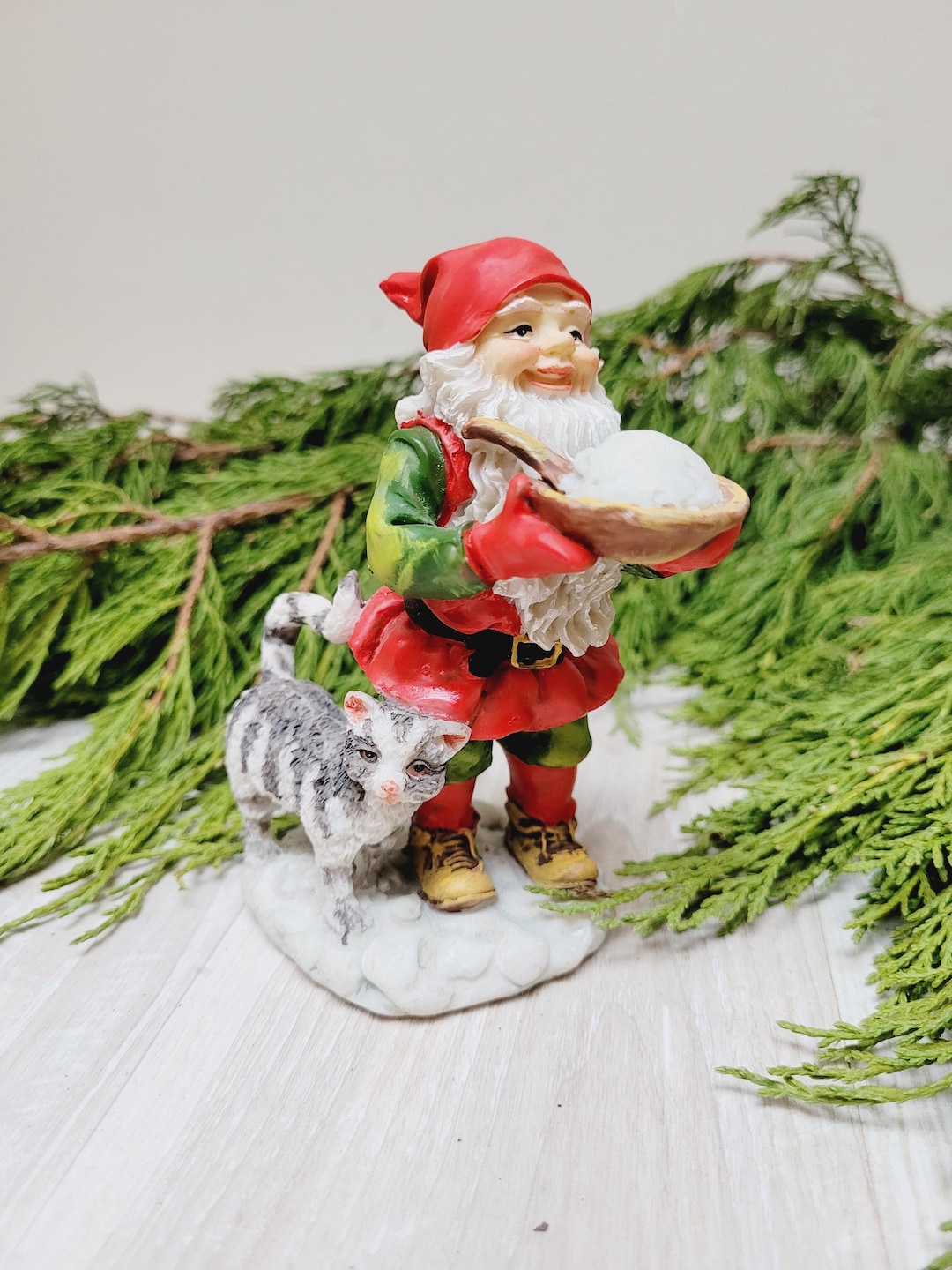 Hedlund Santa With Cat Christmas Resin Figurine, Tomte Gnome ...