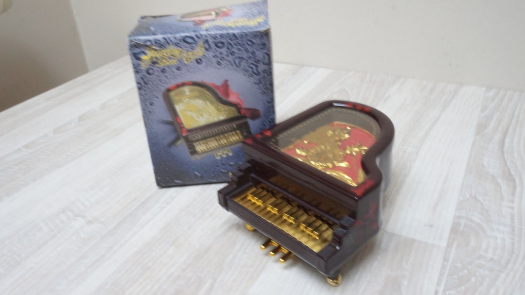 Music Box, 1:12 Scale Dollhouse Miniature Grand Piano, for Elise Tune ...