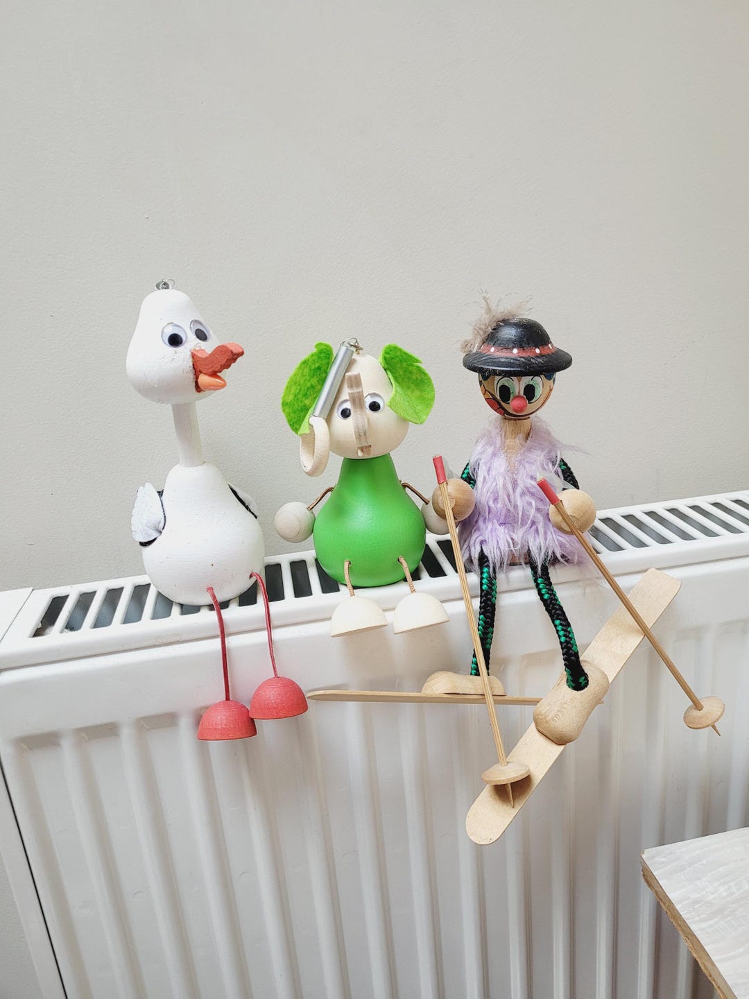 Bouncy Wooden Stark Elephant Zakopane Skier on Spring, Spiral Puppet ...