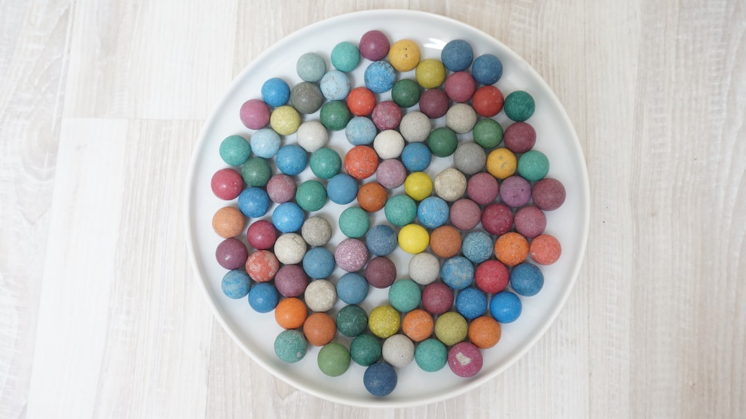 10 or 20 RANDOM Antique Clay Vintage Marble Lot, Set of Marbles Solid ...