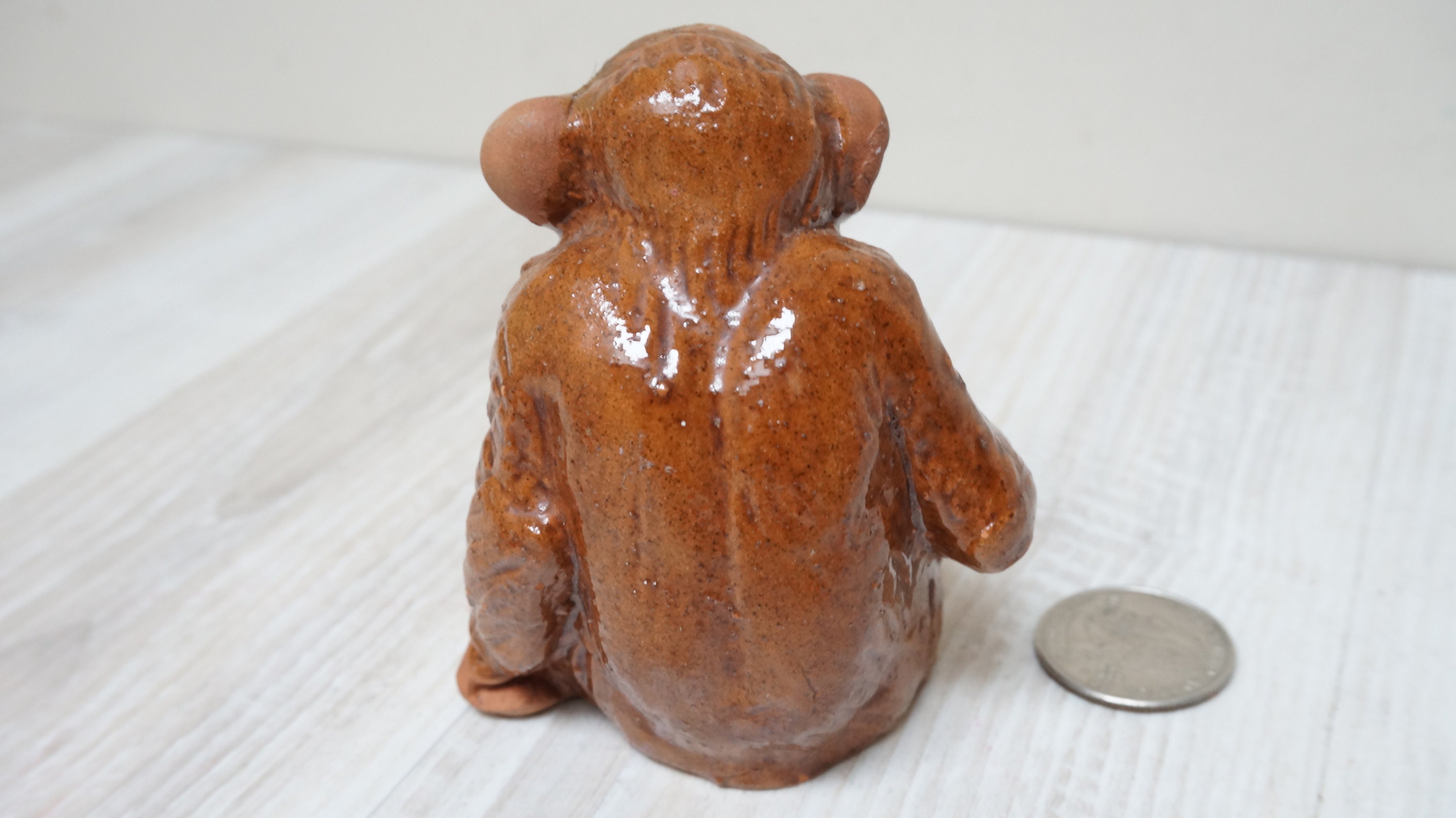 Sculpture ceramic chimp Animal handmade clay terracotta figure figurine ...