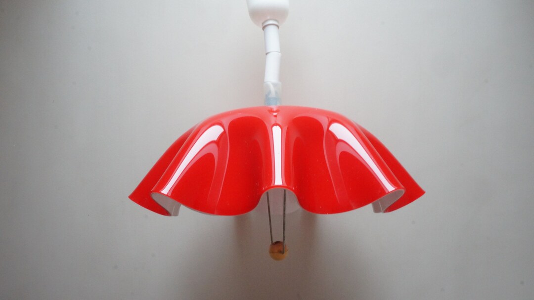 Red/white Plexiglass Lucite Acrylic Soviet Ceiling Pendant Lamp Shade ...