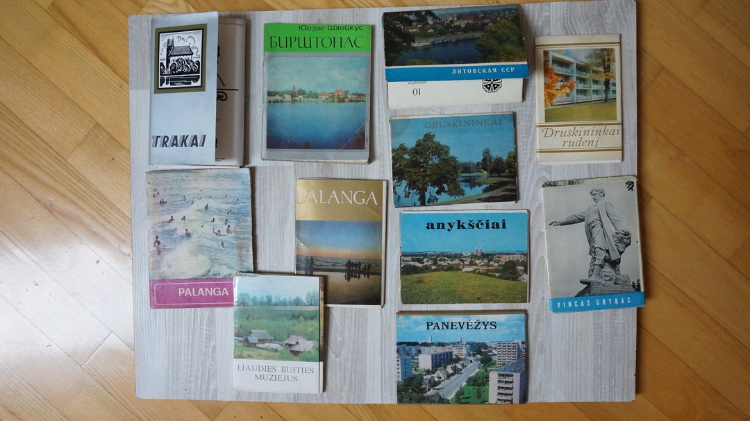Lithuanian Towns Postcards in Folders, Palanga Anyksciai Rumsiskes Card ...