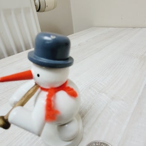 Set of 3 German Erzgebirge Snowman Musician, Christmas Wooden Figurine ...