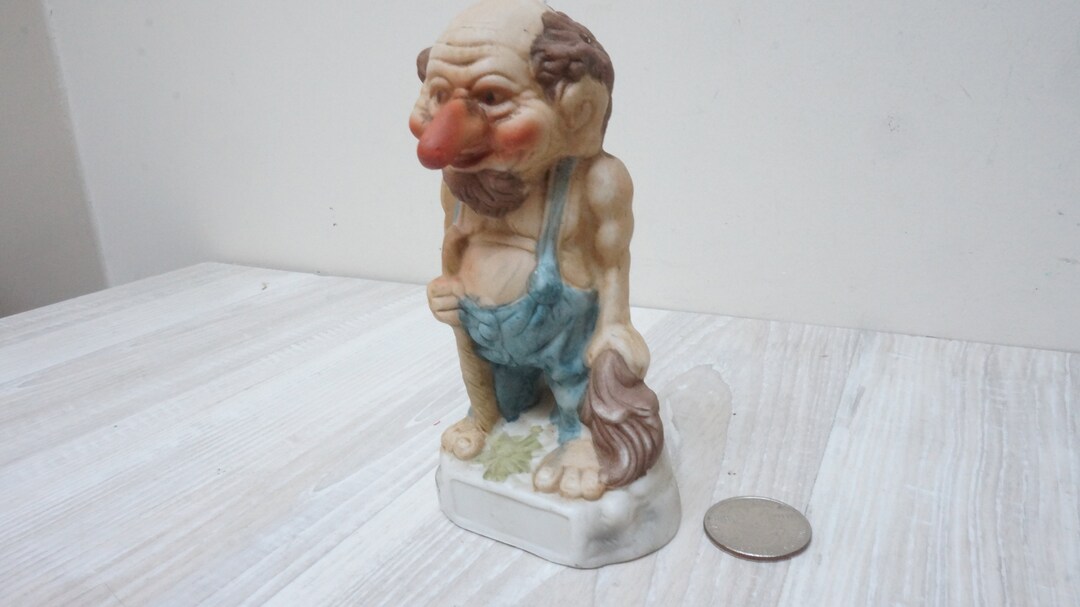Ceramic Porcelain Old Troll Man Doll Figurine, Handmade Vintage Made in ...