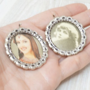 Set of 2 Vintage Round Hanging Photo Frame Miniature Ornate - Etsy