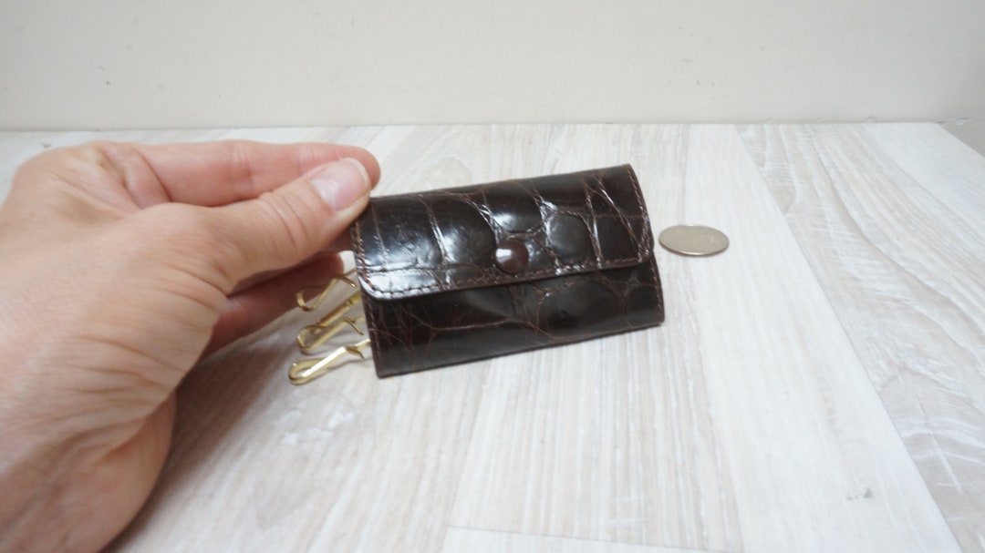 Caiman Alligator Real Skin Patent Leather Keychain, ECHT PRYM Trifold ...