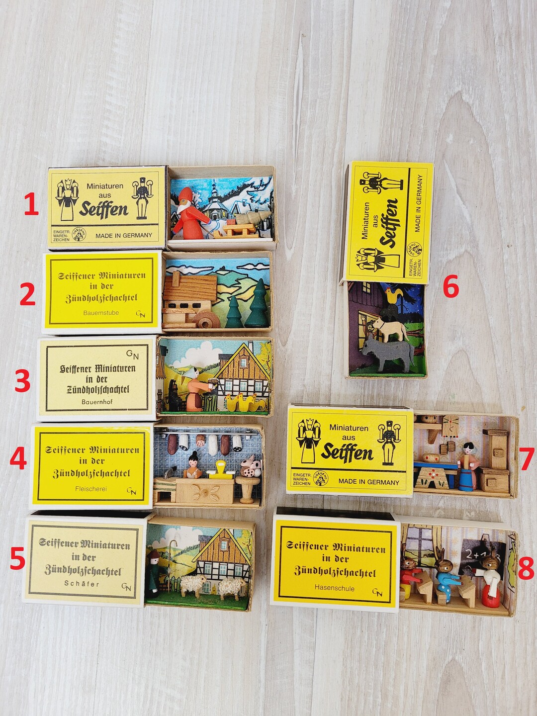 Choose Erzgebirge Matchbox Miniature Diorama, Mini Seiffen German Dolls ...