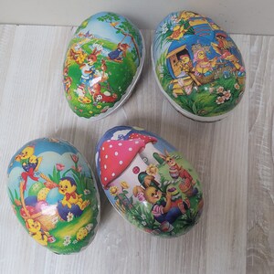 Set of 4 Big Openable Easter Eggs, 4.85"/12.5 Cm Egg Shape Paper Mache ...