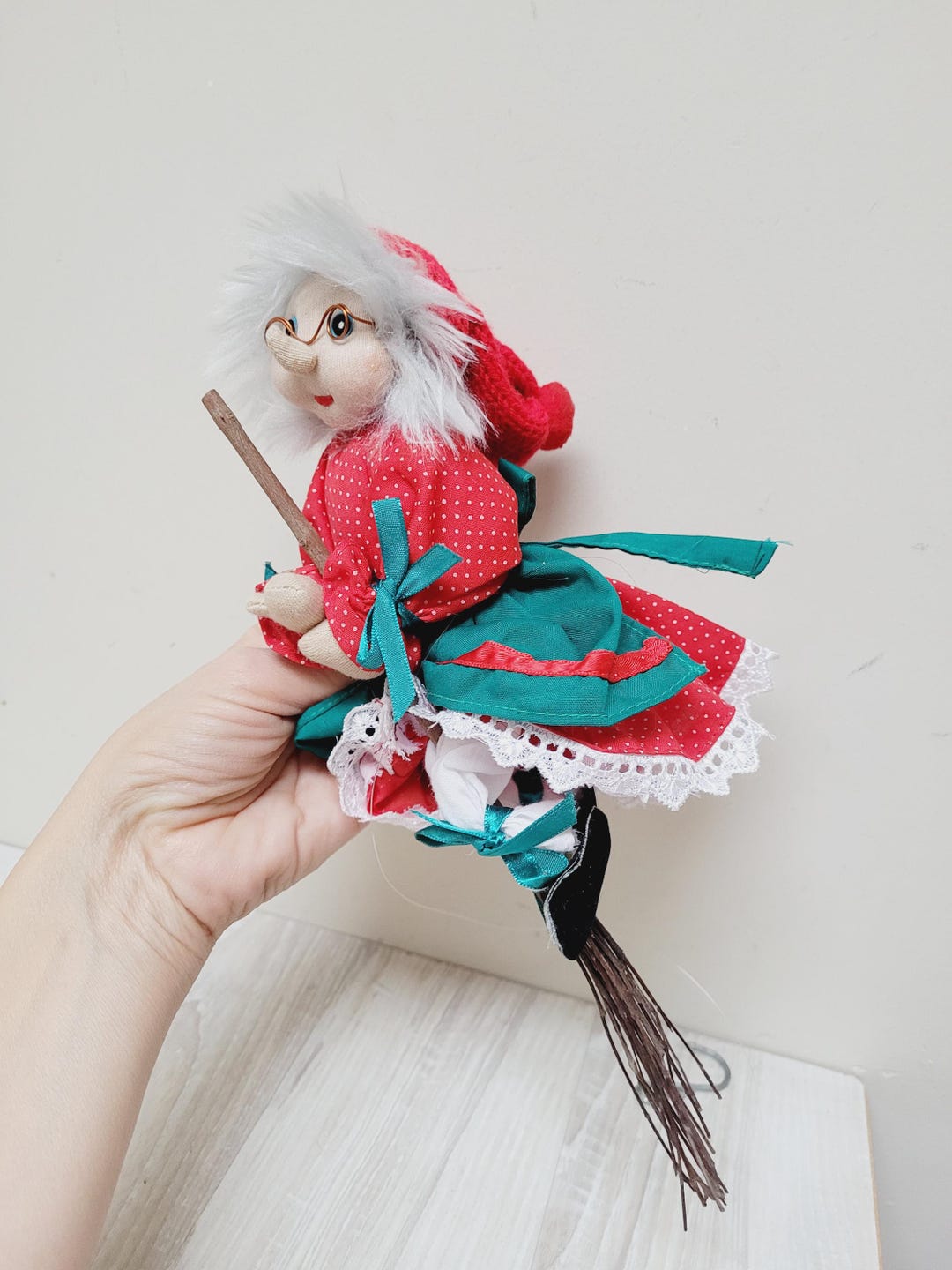 Norwegian Drobak Art Witch Doll, Vintage Good Luck Kitchen Rag Hanging ...