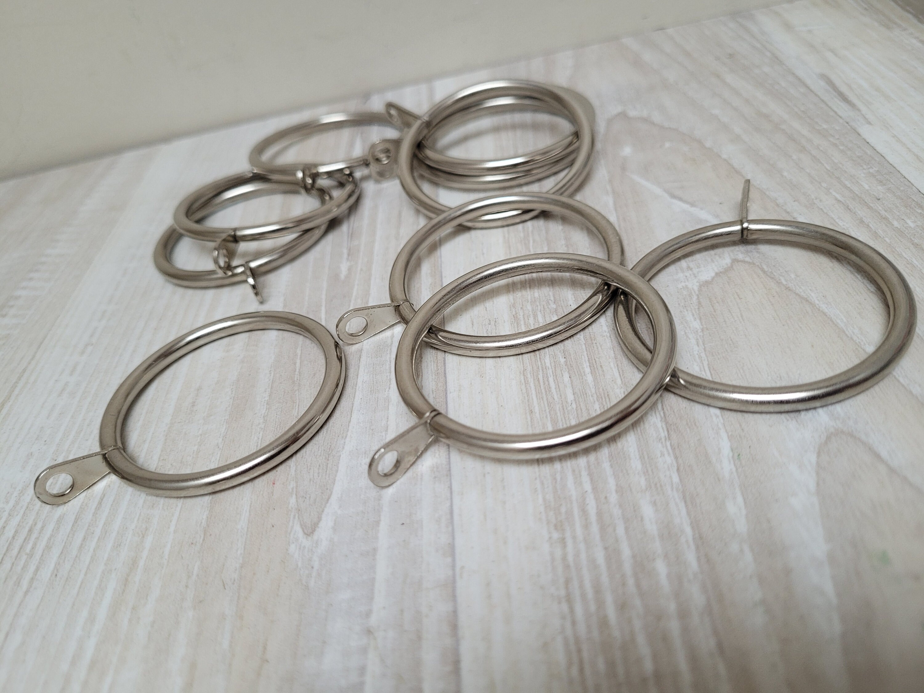 Choose Metal Rings With Loops, Big Hooks for Curtain Rod Clips Set of ...
