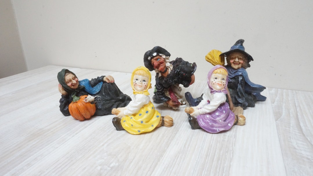 Choose Good Luck Kitchen Witch, Cat Broom Pumpkin Mouse Figurine, Doll ...