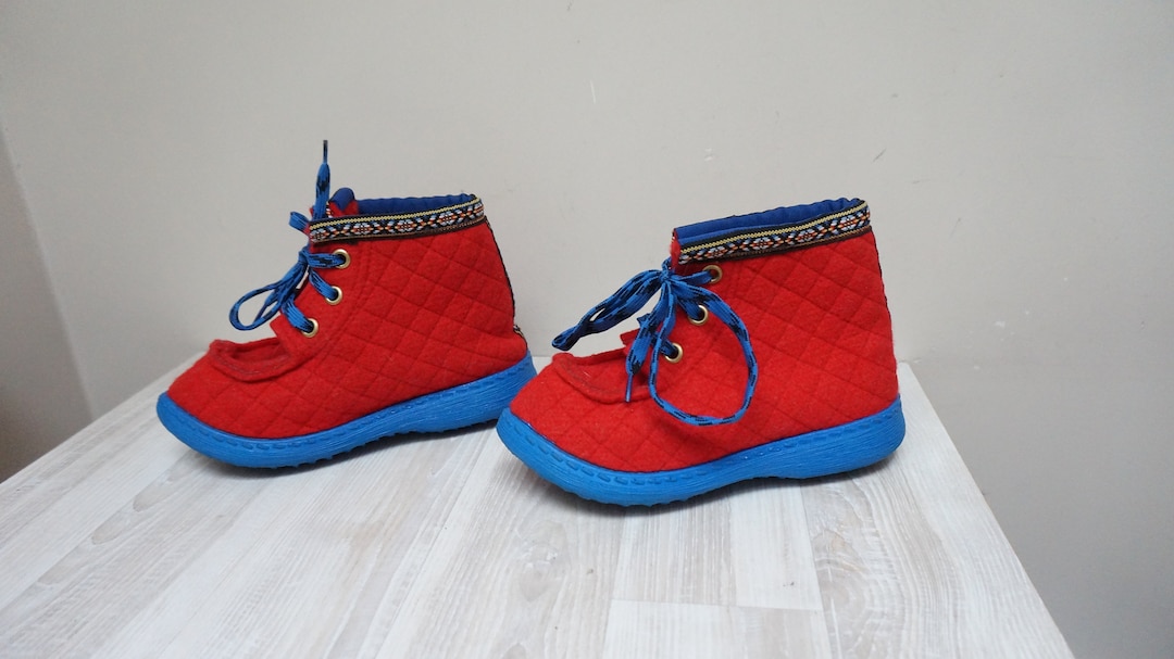 4 US/2 UK/35 EU Norwegian Felt Wool Stitched Winter Boots, Lobben Snow ...