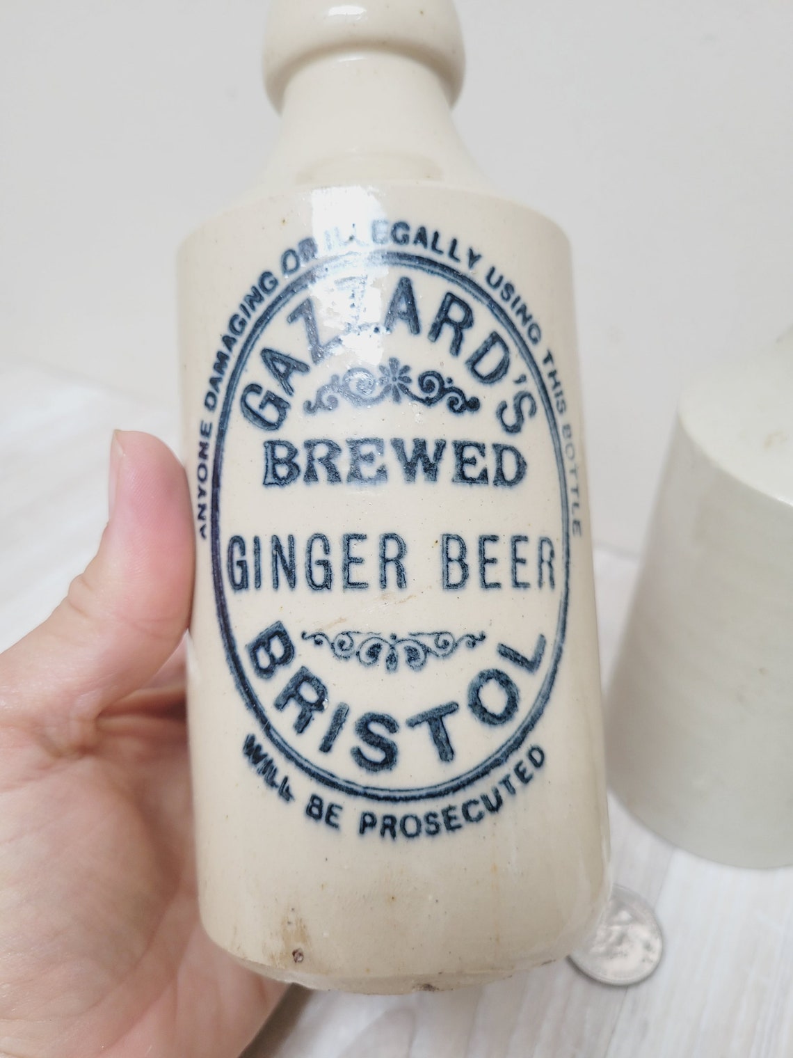Set of 3 Stone Ginger Beer Bottle, Gazzard's Brewed Bristol English ...