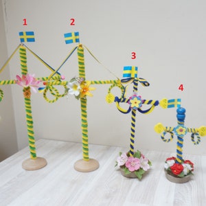 Pick Your Swedish Midsummer Maypole Pole Folk Wreath on Stand Holder ...