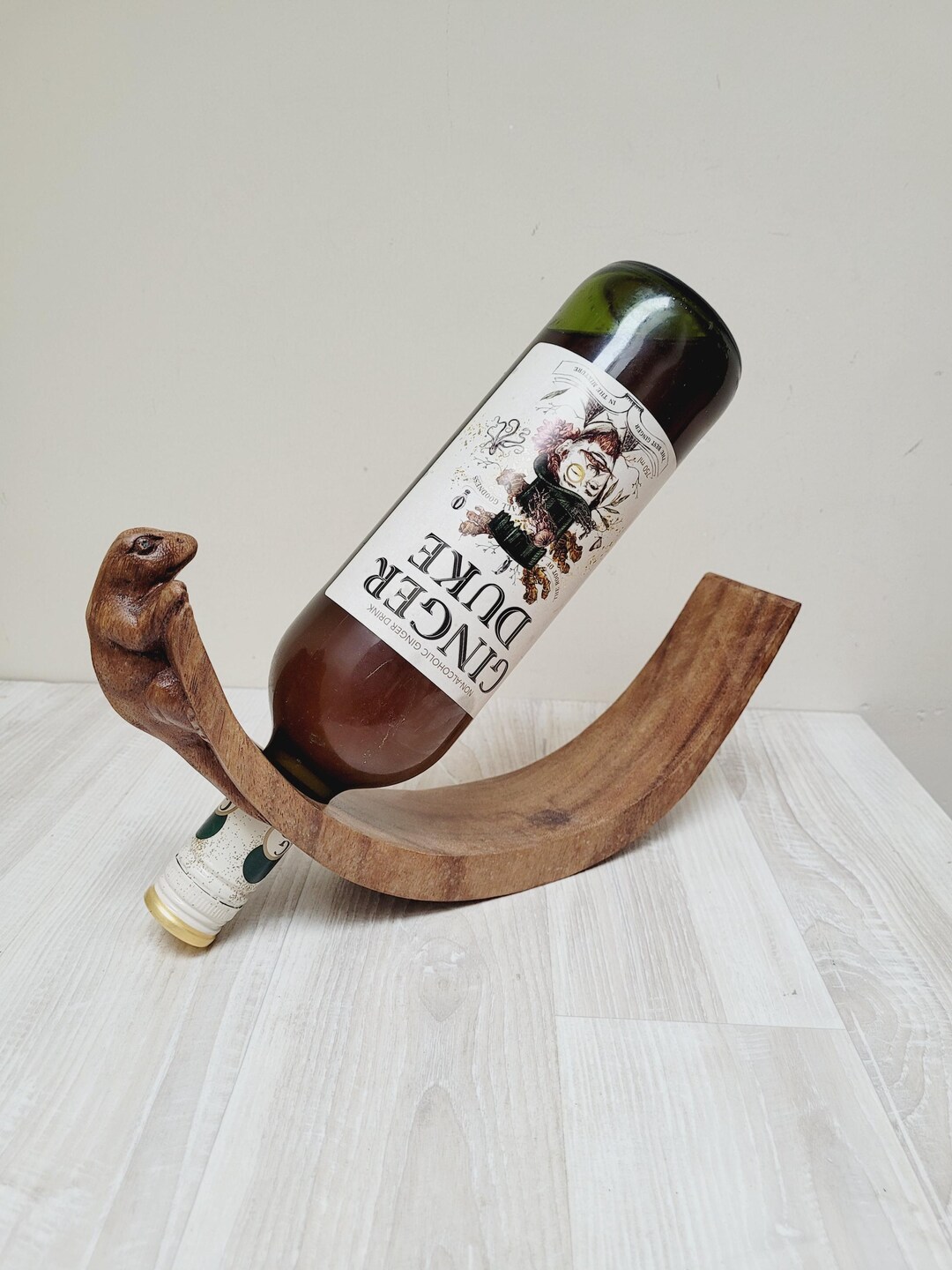 Gecko Curved Floating Wine Bottle Holder, Balancing Gravity Vintage ...