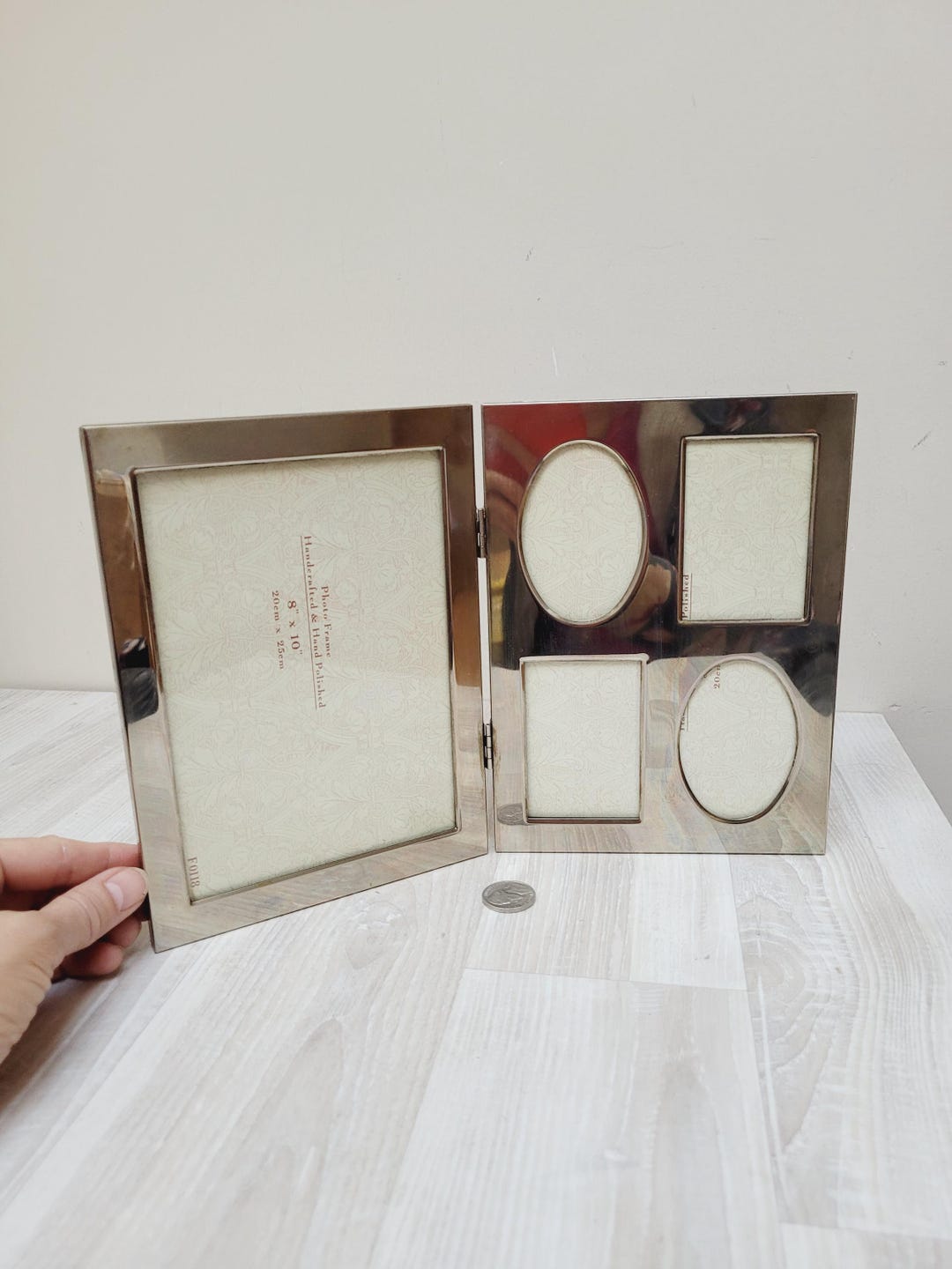 Double Folding Collage Photo Frame for 5 Picture, Vintage Silver Tone ...