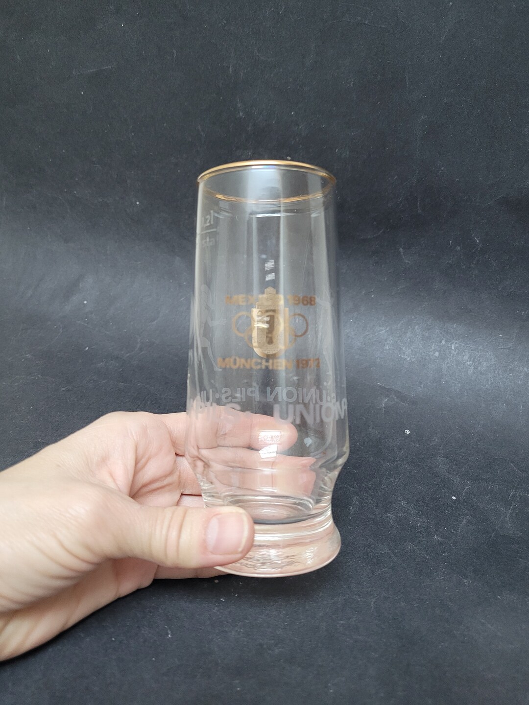 Olympic Glass Tumbler From 1968 Mexico to 1972 Munich, Vintage German ...