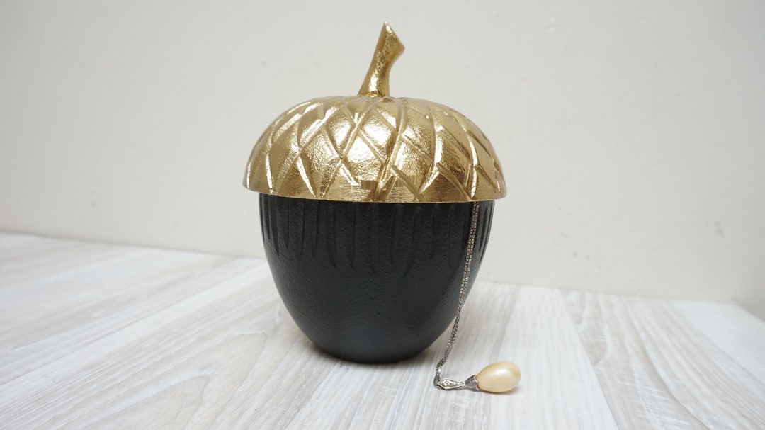 Acorn Shape Cast Iron Jewelry Box, Home Decor Metal Retro Trinket Ring ...