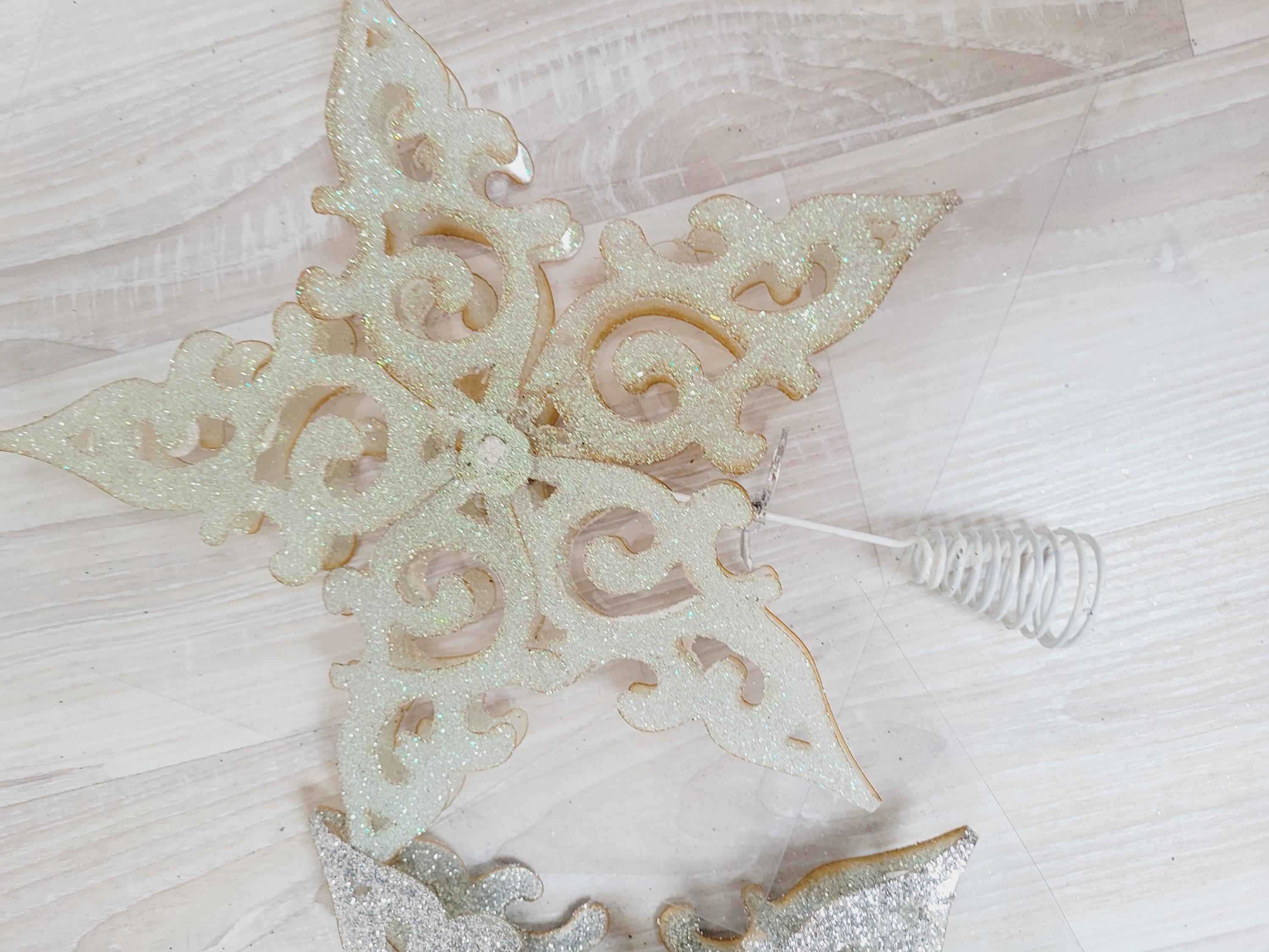 Choose Glitter Star Design Coil Tree Topper, Vintage Spiral Top ...