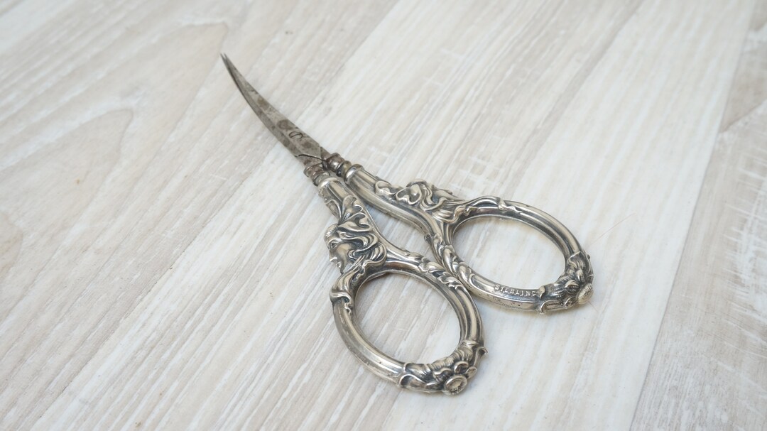 Art Nouveau Sterling Silver Embroidery Scissors, German Woman Lady Girl ...