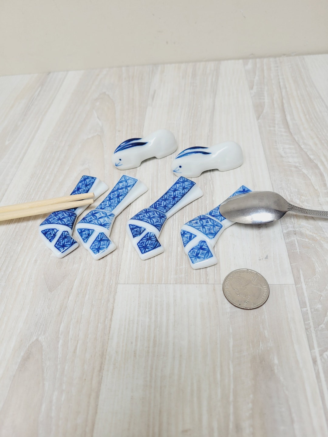 6 Japanese Chopstick Rest, Hashioki Porcelain Spoon Holder, Origami ...