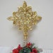 Fleur-de-lis Star Design Coil Gold Glitter Tree Topper, Vintage Spiral ...