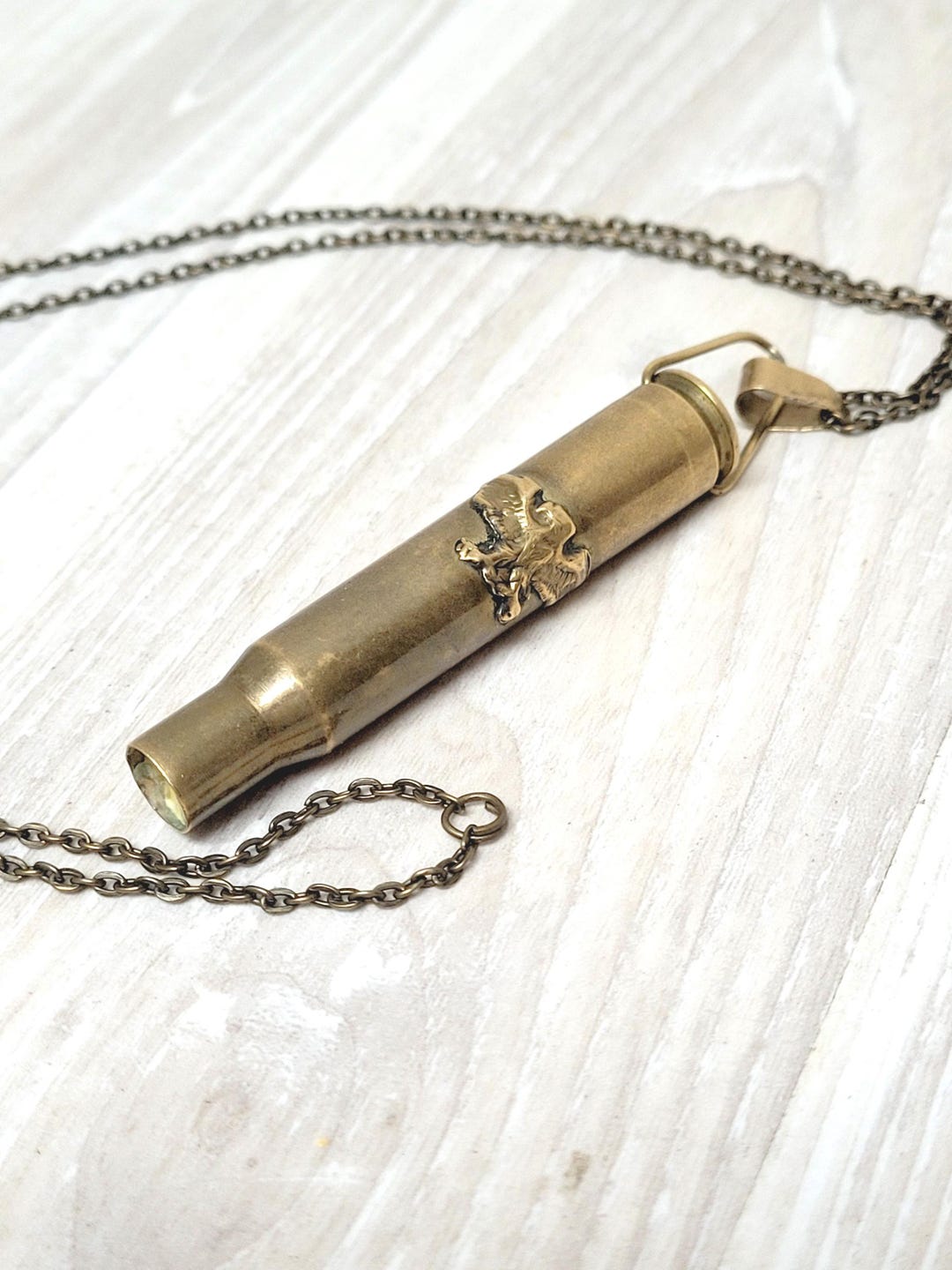 Real Machine Gun Casing Shell Empty Cartridge Pendant, Eagle Necklace ...