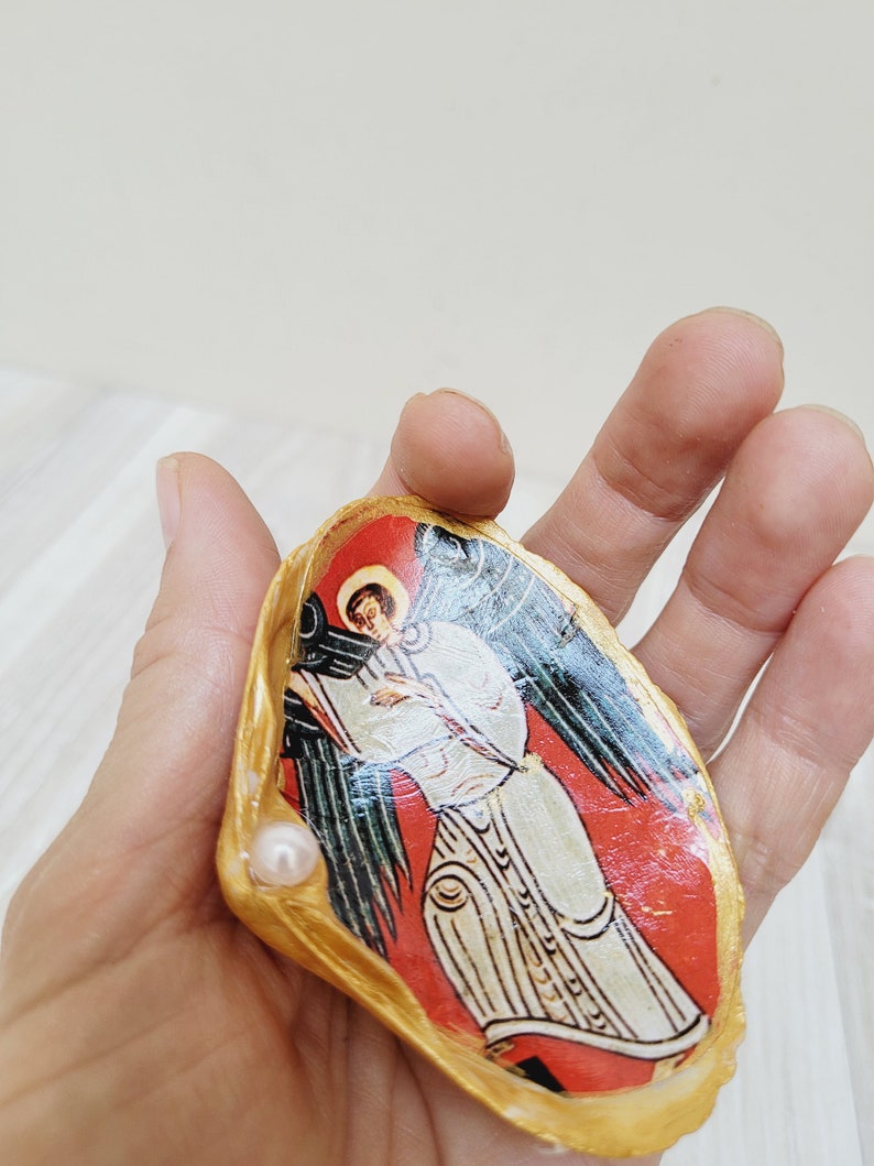Saint Gabriel Archangel, Waterslide Decal on Soft Shell Clam Print of ...