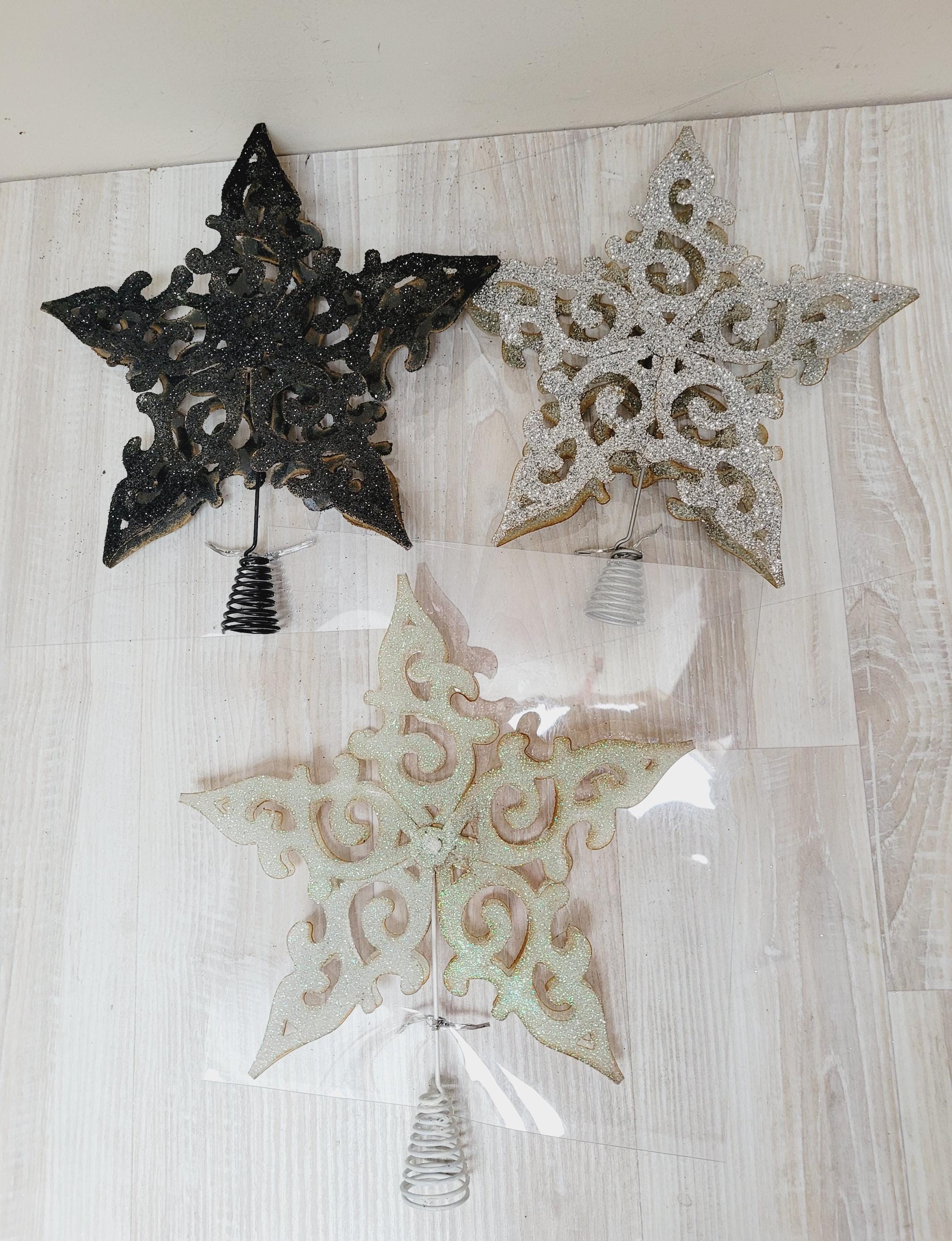 Choose Glitter Star Design Coil Tree Topper, Vintage Spiral Top ...