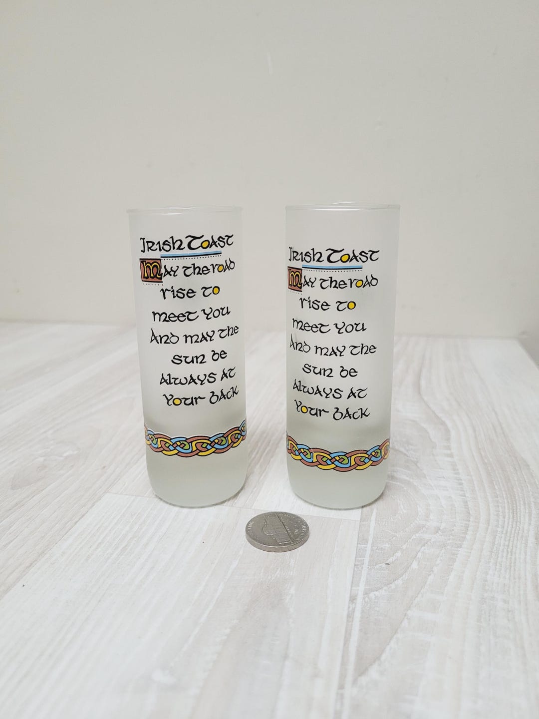 An Irish Toast Shot Glasses, May the Road Rise to Meet You Set of 2 ...