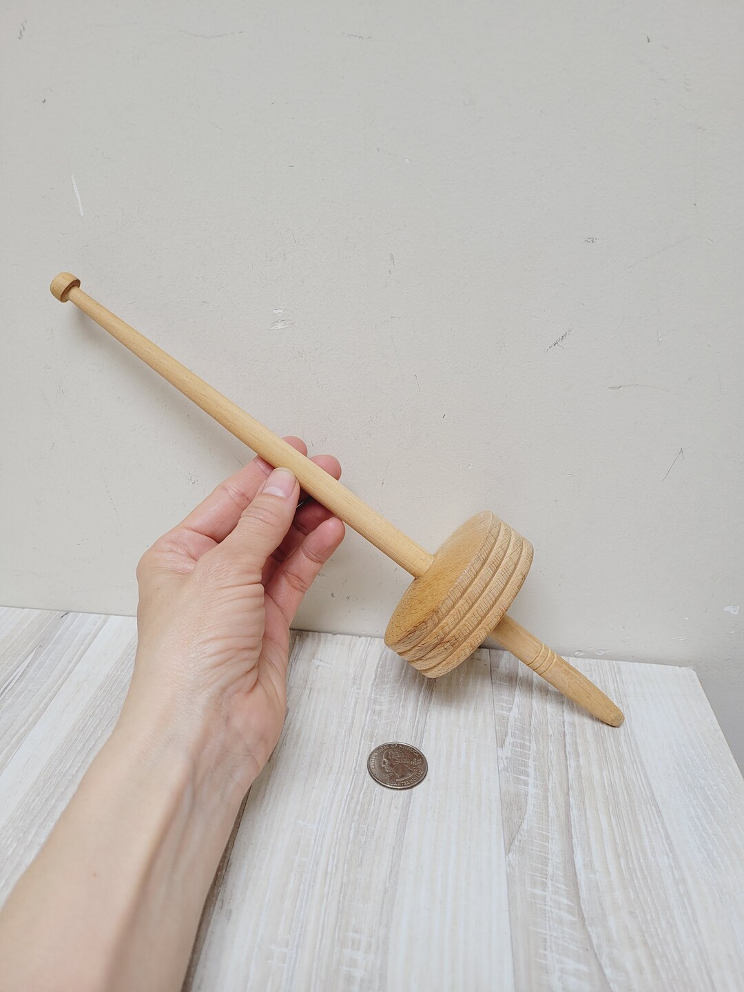 Top Whorl Drop Spindle for Spinning Fibers, Vintage Antique Old Loom ...