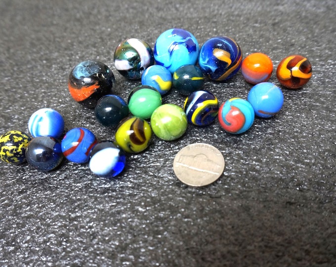 Set of 20 Vintage Glass Marbles, Retro Multi Color Multicolor Assorted ...