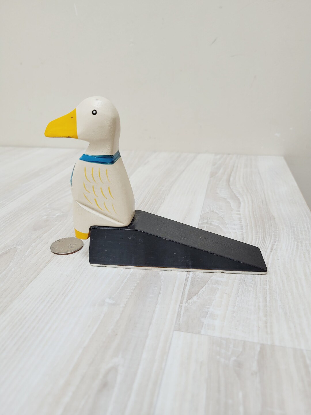 Wooden Door Stop in Duck or Goose Shape, Retro Bird Geese Wedge Stopper ...