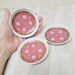 Set of 3 Small Melamine Plates by Long Ya, Pink Longevity Pattern Mei ...