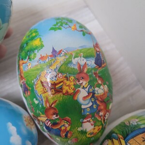 Set of 4 Big Openable Easter Eggs, 4.85"/12.5 Cm Egg Shape Paper Mache ...