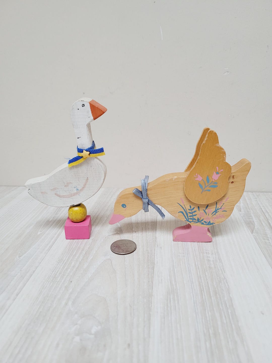 2 Goose Set Russ Berrie & Co and Scandinavian, Wooden Christmas Easter ...