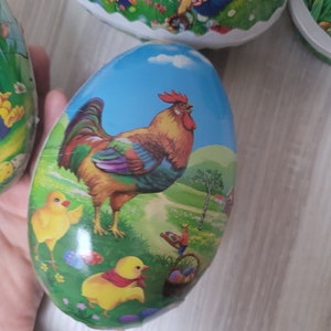 Set of 4 Big Openable Easter Eggs, 4.85"/12.5 Cm Egg Shape Paper Mache ...