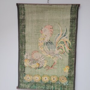 Easter Chicken Rooster Hen Wall Hanging Rug, Printed on Canvas Chick ...