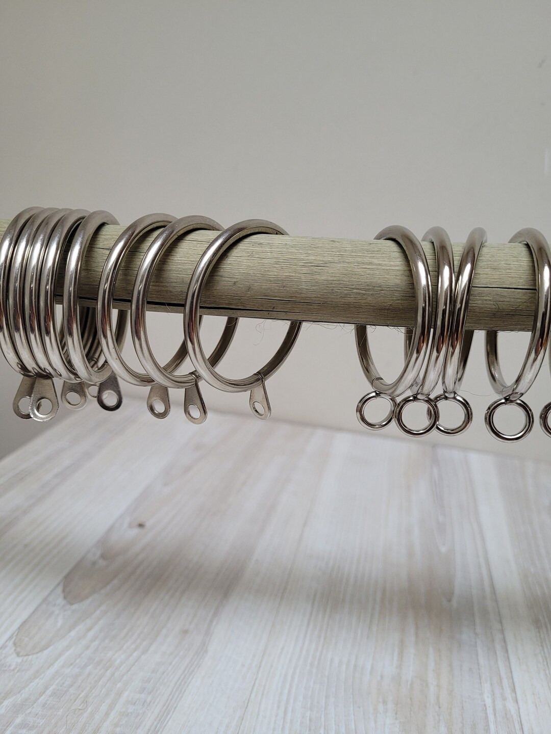 Choose Metal Rings With Loops, Big Hooks for Curtain Rod Clips Set of ...